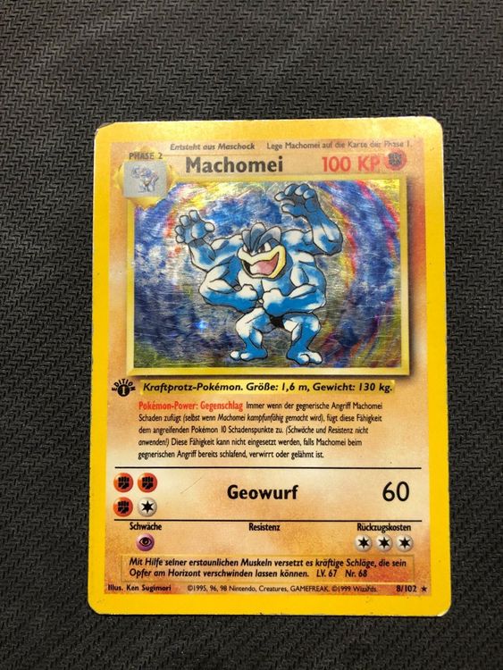 Machomei 1. Edition Base Set Holo (Gebraucht) in Lyss für CHF 9 – mit Lieferung auf Ricardo kaufen