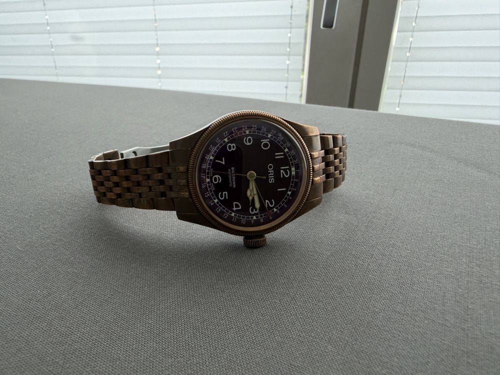 Oris Big Crown Bronze Pointer Date bordeaux / rot im Fullset (Gebraucht ...