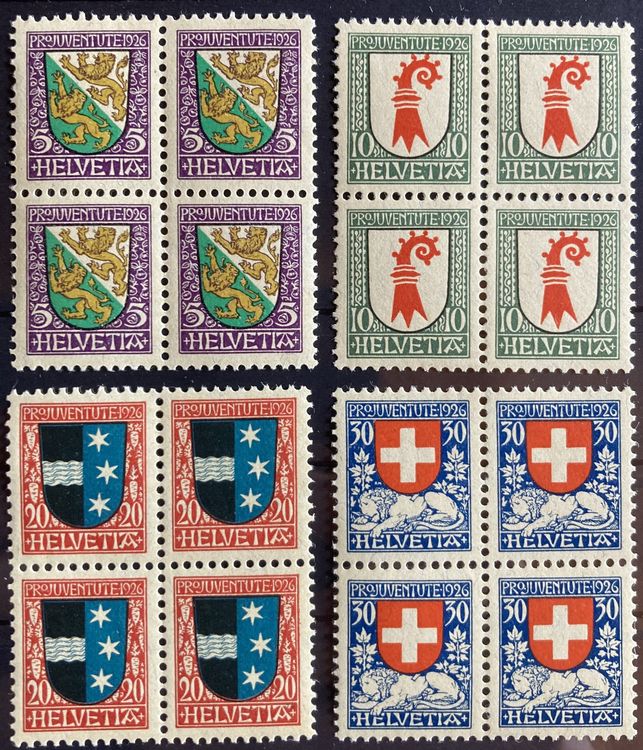 PJ 1926 Viererblock postfrisch (**), SBK 40 Fr. (Neu (gemäss Beschreibung)) in Flawil für CHF 8 ...