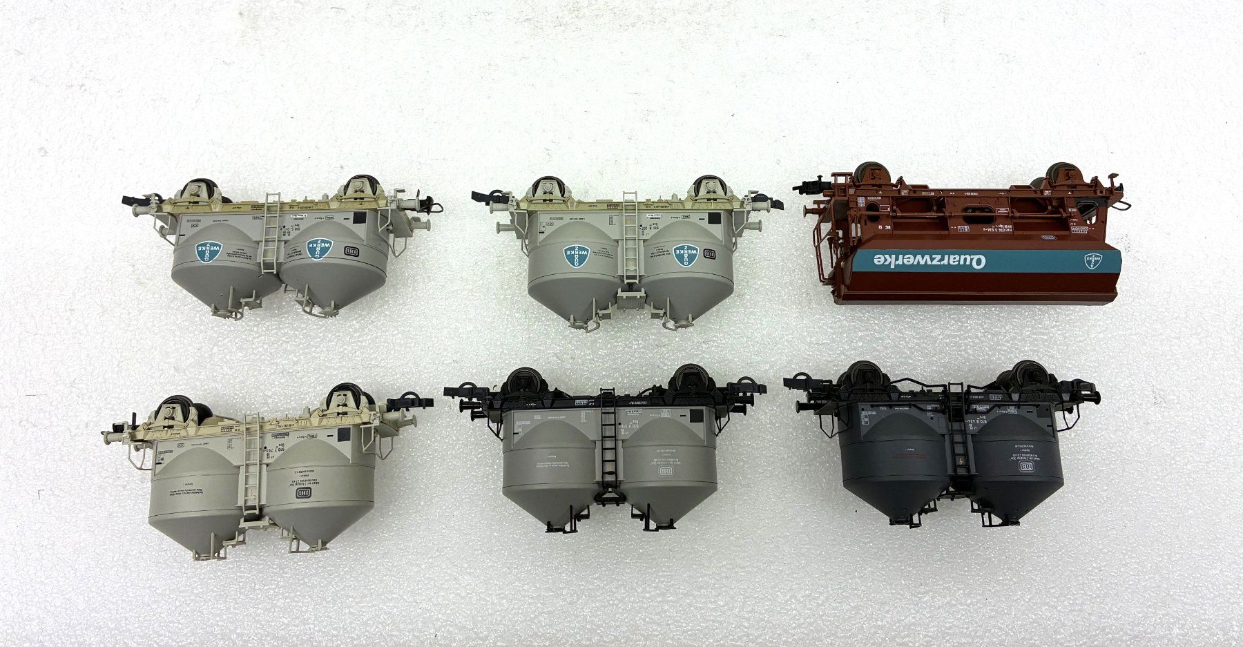 Roco 44035/44048= 2 Sets mit 6 Behälterwagen Quarzwerke DB (Neu (gemäss ...