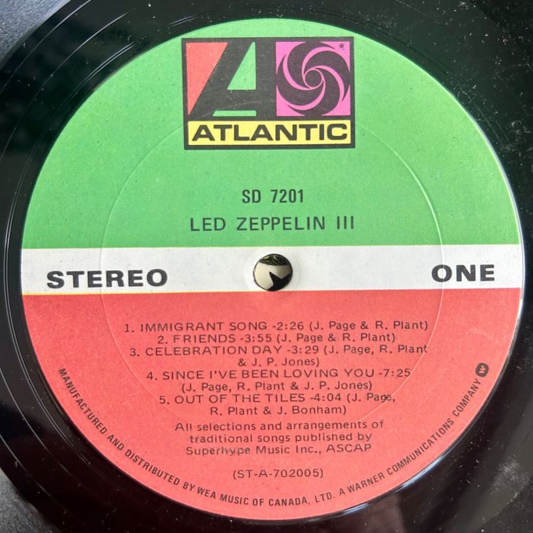 LED ZEPPELIN „III“ VINYL LP 1977 REISSUE RAR (Gebraucht) in Basel für ...