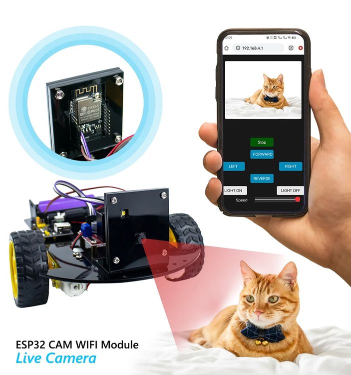 Roboter Auto Kit Wifi ESP32 Kamera Starter Kit für Arduino | Kaufen auf Ricardo