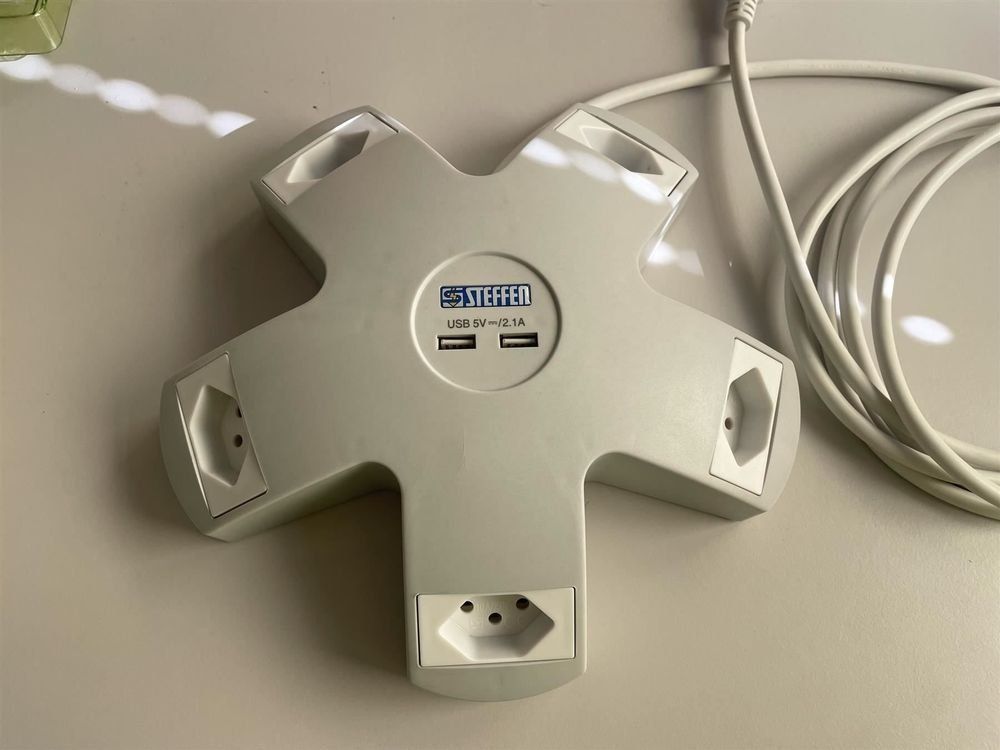 Steckdosenleiste 5xT13 und 2x USB ab 1.- Steffen (Neu und ...