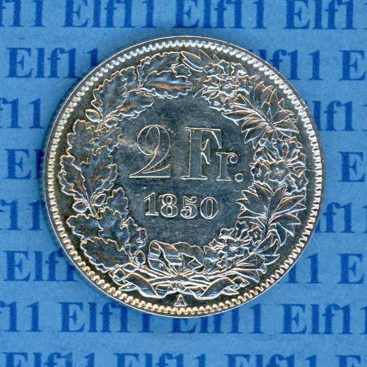 CHF___2.00 1850 vz-unz 2 Franken (Gebraucht) in Widnau für CHF 390 – mit Lieferung auf Ricardo ...