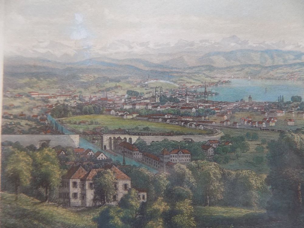 Zürich von der Weid aus koloriert Goldrahmen (Gebraucht) in Risch für ...