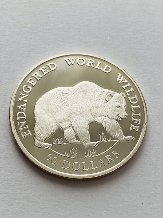 Silber Münze 50 Dollars 20 Gramm Graubär TOP +++ 1990 PP | Kaufen auf Ricardo