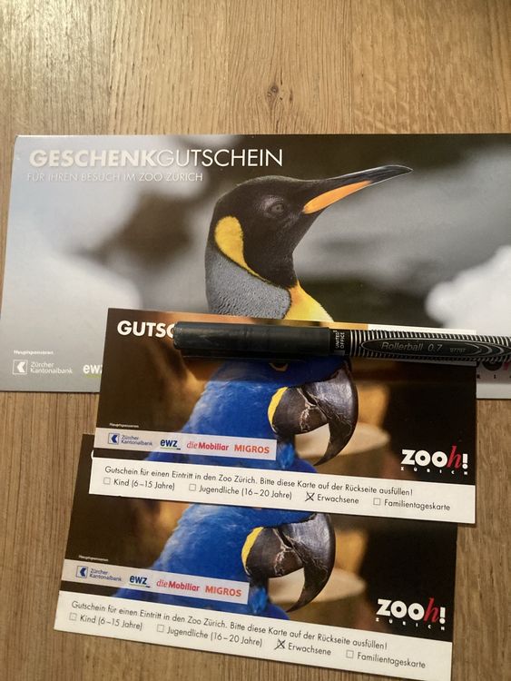 Zoo Zürich Eintritte 2Stk. (Neu und originalverpackt) in Altendorf für CHF 38 – mit Lieferung ...