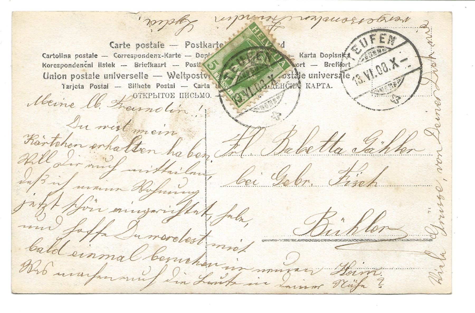 Herisau (AR) Kirche im Zentrum - Marktstände - Umiker - 1908 (Gebraucht ...