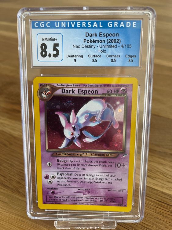 Dark Espeon Holo Unlimited Neo Destiny CGC 8.5 NM | Kaufen auf Ricardo