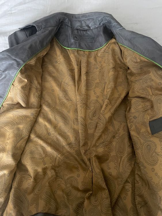 Graue Übergangs-Lederjacke, Grösse M - Top Zustand! (Gebraucht) in visp ...