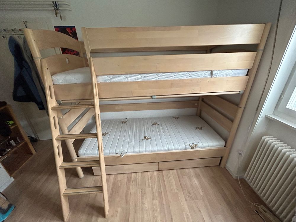 PAIDI Fleximo Etagenbett - Buche - Matratze - Bettschubladen | Kaufen auf Ricardo