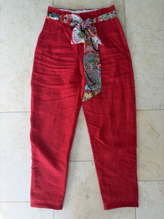 Rote Leinen Hose Mango – Gr. 38 (Gebraucht) in Arosa für CHF 29 – mit ...