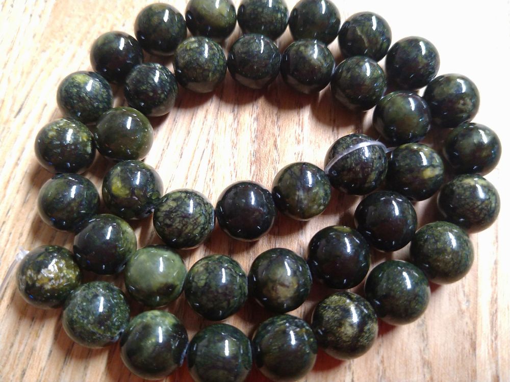 *AKTION* 1 Strang schöne natürliche Serpentin Perlen 10mm | Kaufen auf ...