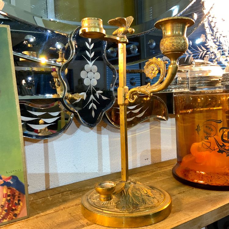 HISTORISCHER KERZENHALTER BRONZE FEUER VERGOLDET 19 JH,FRANC (Gebraucht) in Biglen für CHF 41 ...