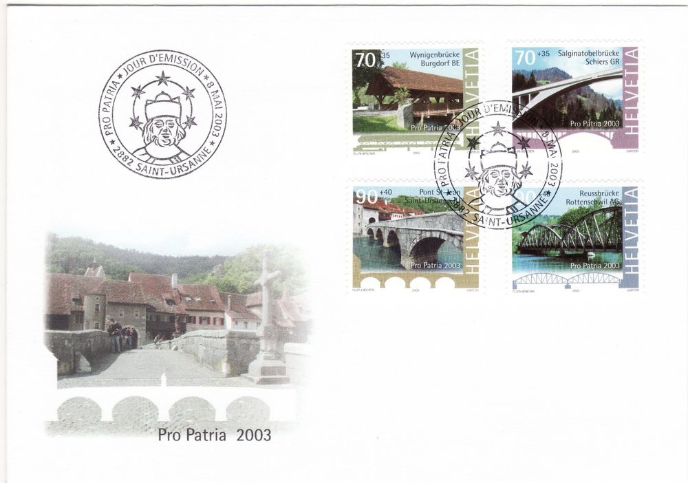 FDC Pro Patria SBK-Nr. 280-283 (Brücken und Stege 2003) | Kaufen auf Ricardo