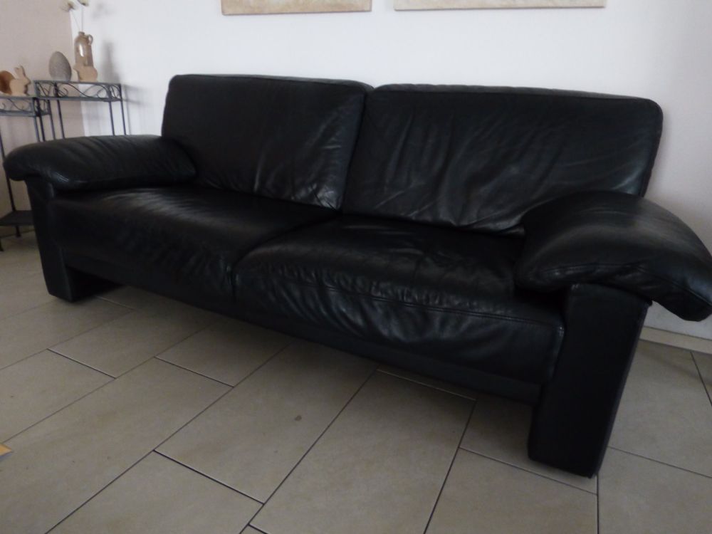 Schwarze 3er und 2er Ledergruppe | Kaufen auf Ricardo