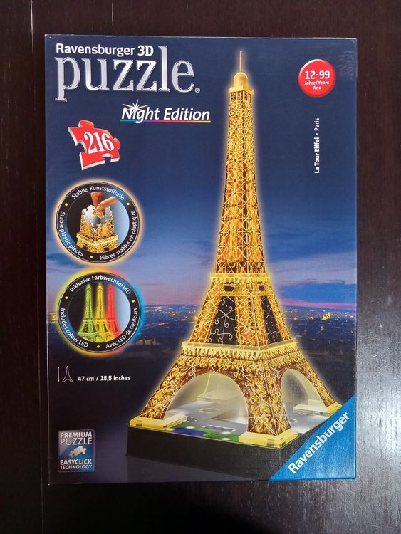 Ravensburger 3D Puzzle Eiffelturm mit LED Night Edition (Neu (gemäss Beschreibung)) in Oberrüti ...