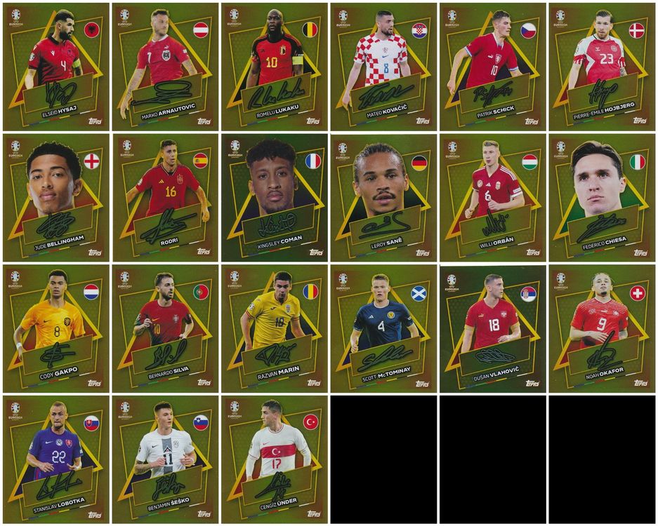 Topps EURO 2024 Int. Edition Set 21 SP Gold mit Signatur | Kaufen auf ...