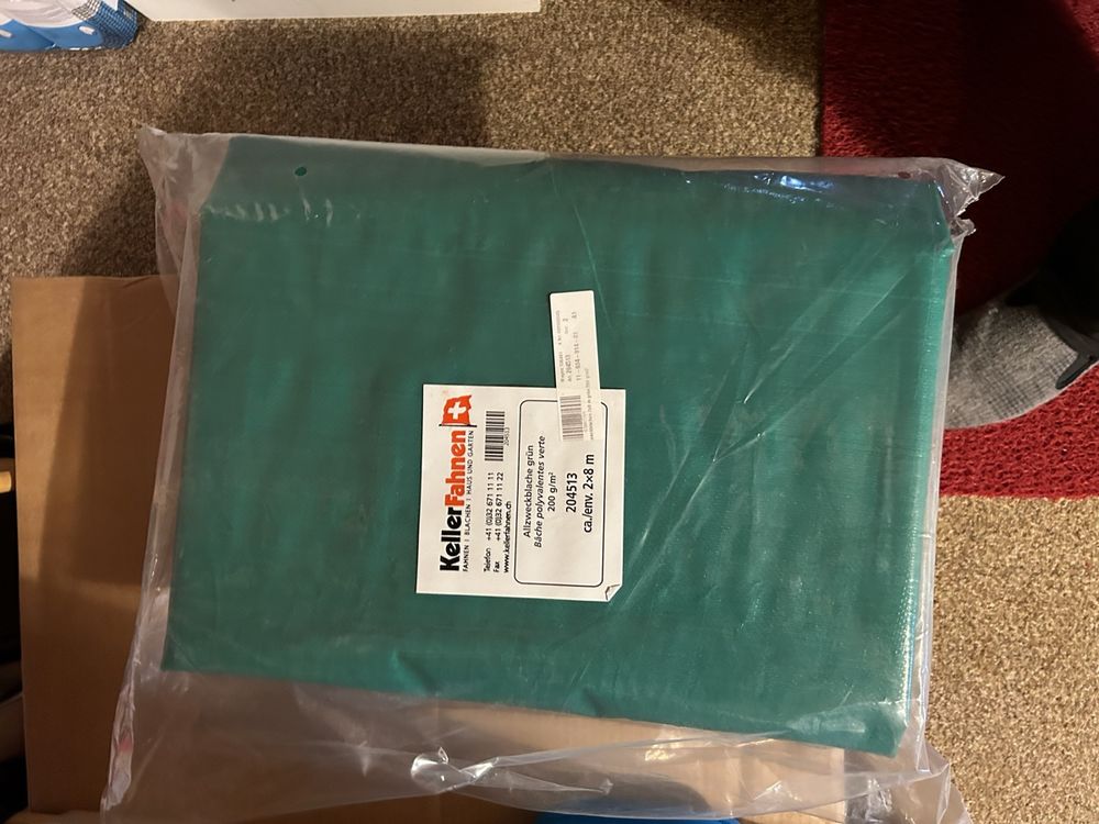 Blachen grün 1Stück 200g/m2 2 x 4 Meter (Neu und originalverpackt) in ...