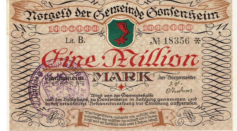 Gonsenheim 1 Mil.Mark Lit.B 1923 VZ+-VZ++ (Gebraucht) in Steffisburg ...