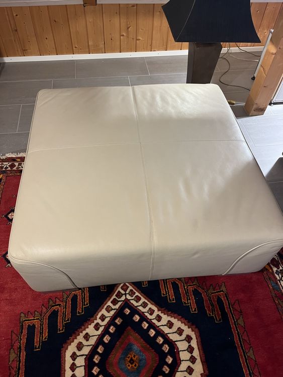 Walter Knoll Square Leder Hocker, Beige, Top Zustand! (Gebraucht) in ...