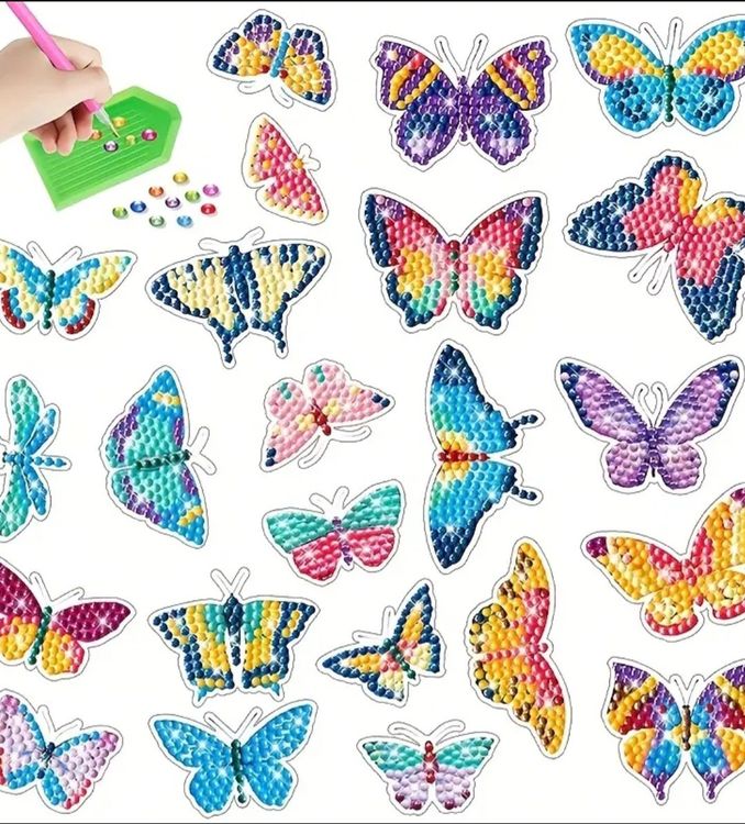 Diamant Painting Stickers für Kinder 23st. Schmetterlinge | Kaufen auf ...