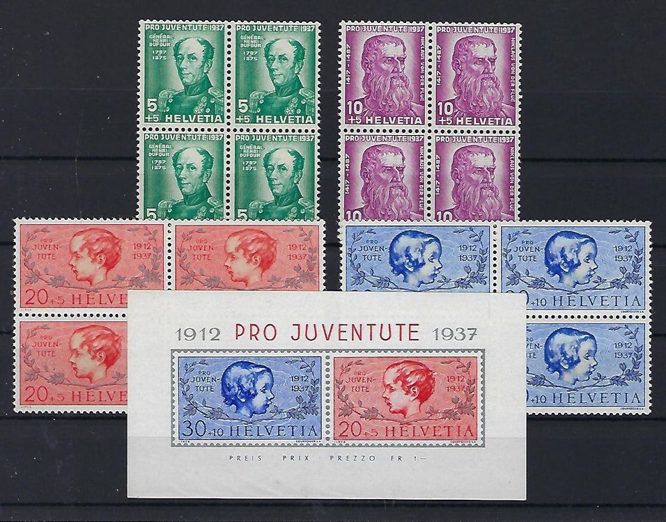 Pro Juventute 1937 Viererblocks postfrisch 15523 (Gebraucht) in Lunden für CHF 4 – mit Lieferung ...