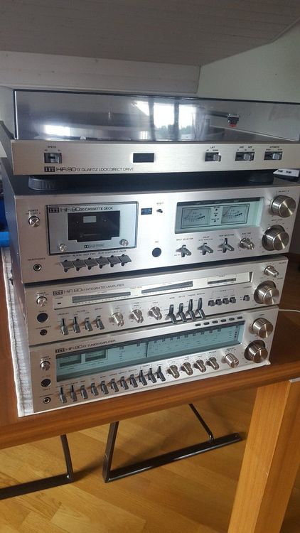 Stereo Anlage ITT Hi-Fi 80er Serie Vintage & Hi-Fi Glas Rack (Gebraucht ...