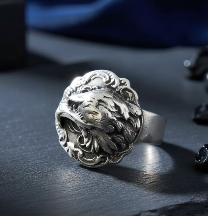 Markante Silber925 Adler Ring im Gothic-Stil - Neu (Neu und ...