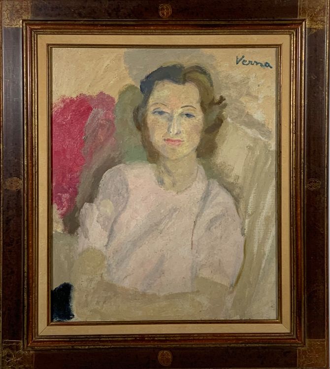 Germaine Verna (1908-1975) Gemälde Porträt von einer Dame (D'occasion ...