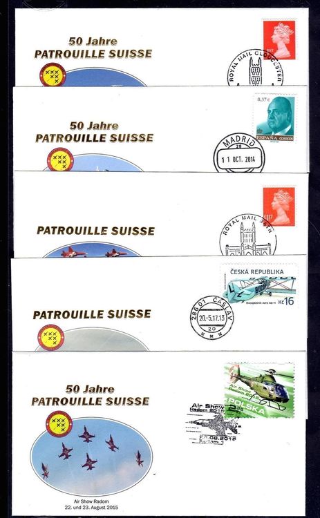 5 Luftpostbriefe, Schweizer Luftfahrt, ausl. Marken /Stempel (Gebraucht) in Walzenhausen für CHF ...