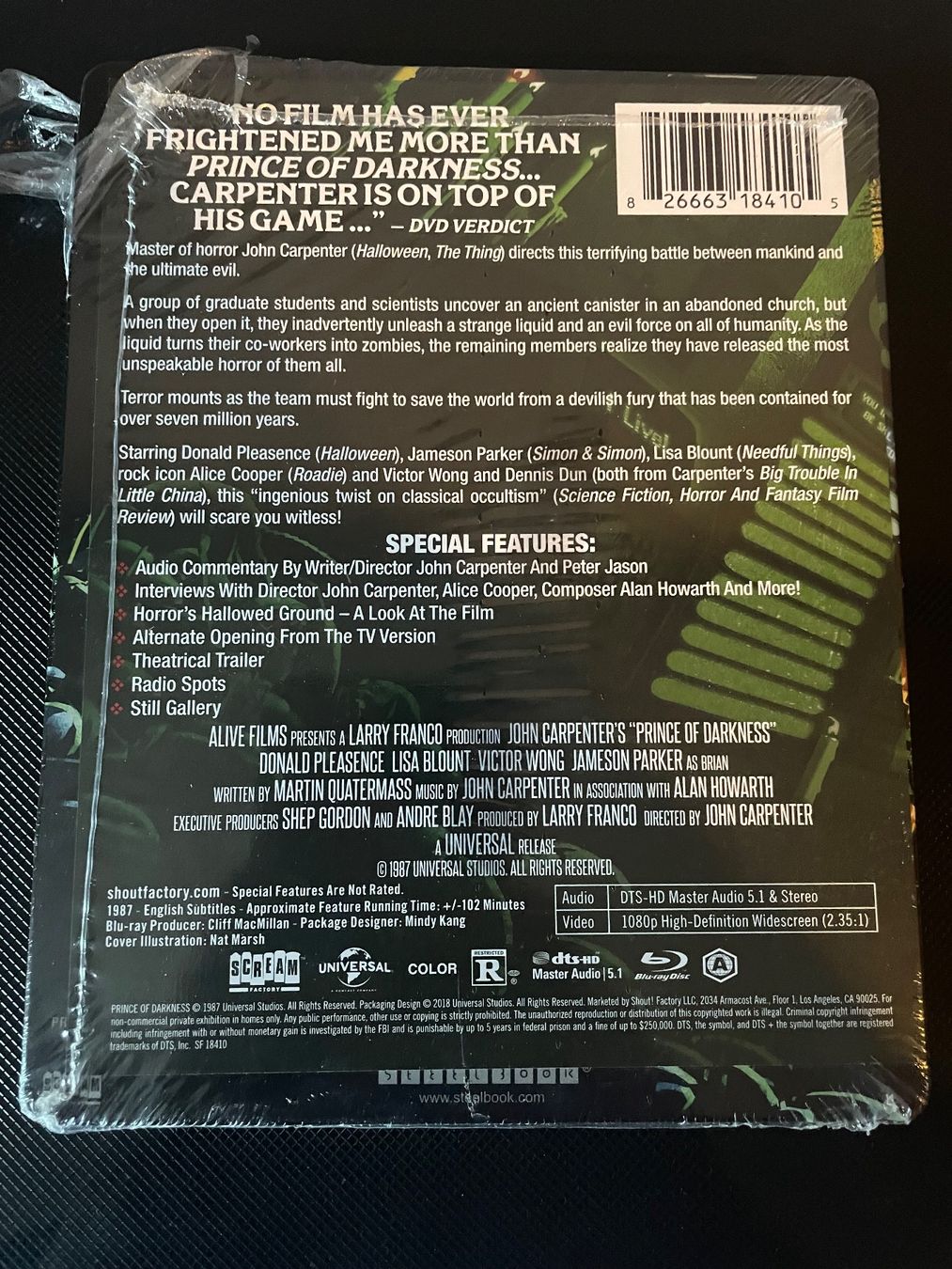 John Carpenter's Prince of Darkness Steelbook CE (US Import) (Neu und ...