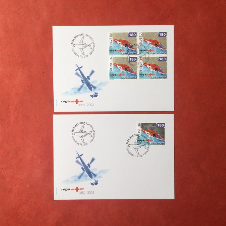 FDC 2002 Schweiz Sondermarke 50 Jahre Rega Satz - 4er | Kaufen auf Ricardo