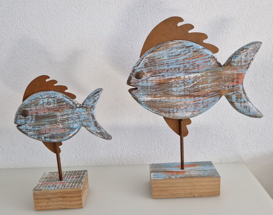 Holz Fische Deko Gross