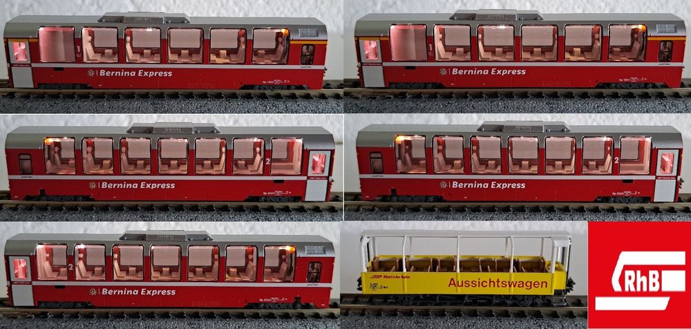 RhB Bernina Express 6er Set mit Innen Beleuchtung Spur N OVP (Neu ...