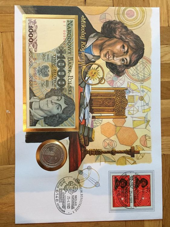 Banknotenbrief mit Muenze Kopernik / Polen (Neu und originalverpackt) in Muralto für CHF 17.9 ...