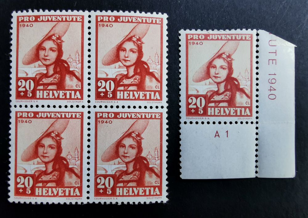 TR81 Bloc 4 Timbre Suisse 1940 Non Oblitere (Gebraucht) in Cousset für CHF 0.9 – mit Lieferung ...