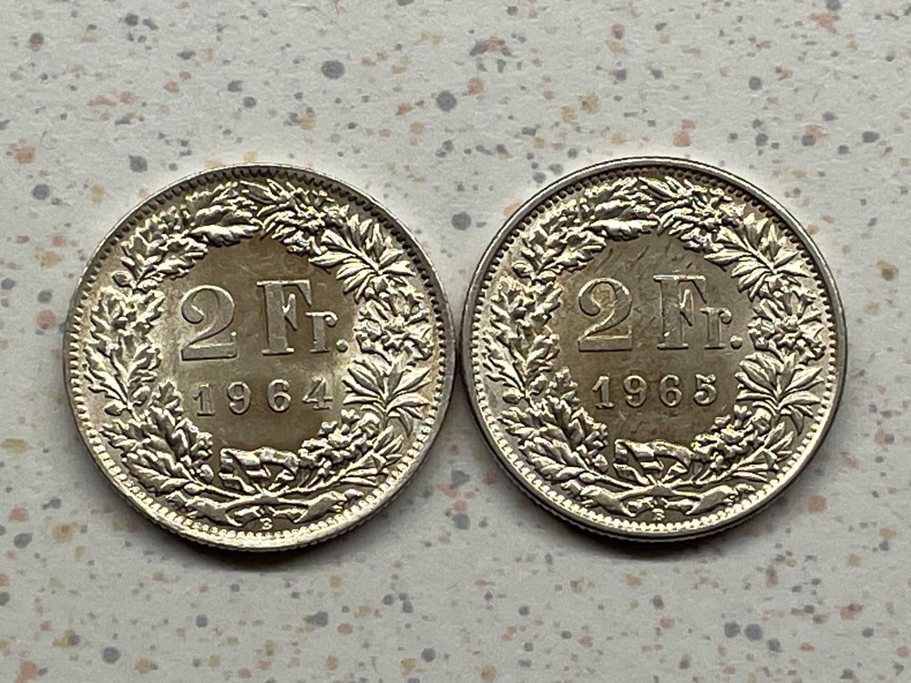 1964 und 1965. 2 Franken. Silber !! | Kaufen auf Ricardo