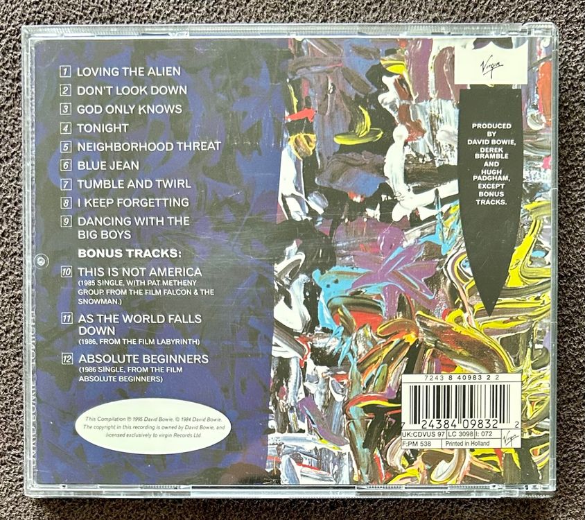 DAVID BOWIE „Tonight“ CD w/3 Bonus Tracks SEHR RAR OOP (Neu (gemäss ...