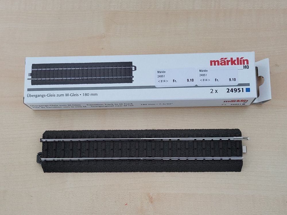 Märklin 24951 Übergangsgleis C-M Gleis 2 Stk. (Neu (gemäss Beschreibung ...