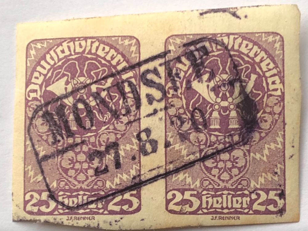 ÖSTERREICH BRIEFMARKEN Post Hörner und Staatswappen 1920 (Gebraucht) in ...