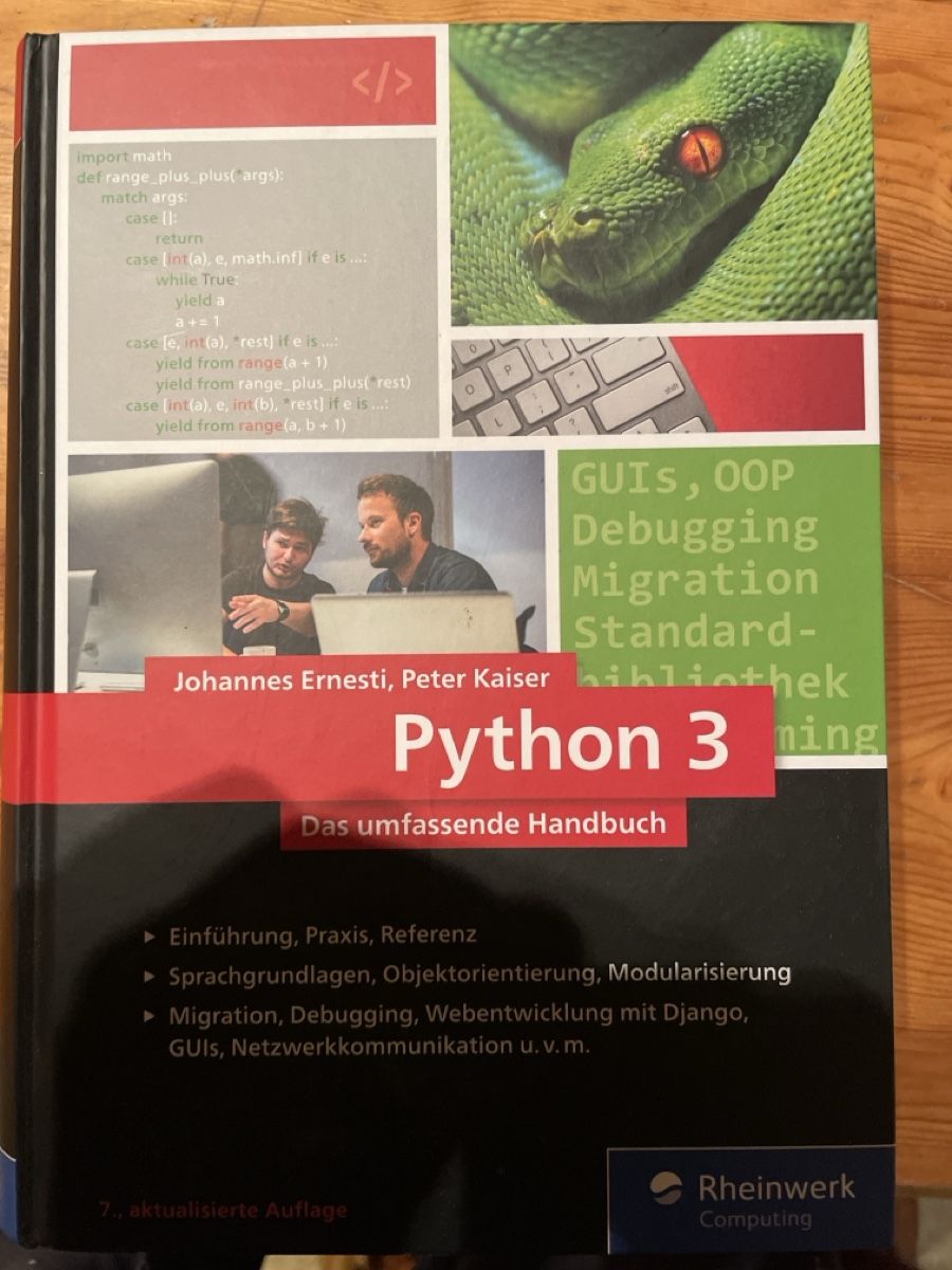 Python 3 Buch (Gebraucht) in Mettmenstetten für CHF 1 – mit Lieferung auf Ricardo kaufen