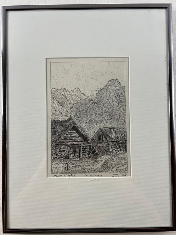 Berglandschaft Zeichnung Handsigniert Oscar Stucky (Gebraucht) in Neuhausen am Rheinfall für CHF ...