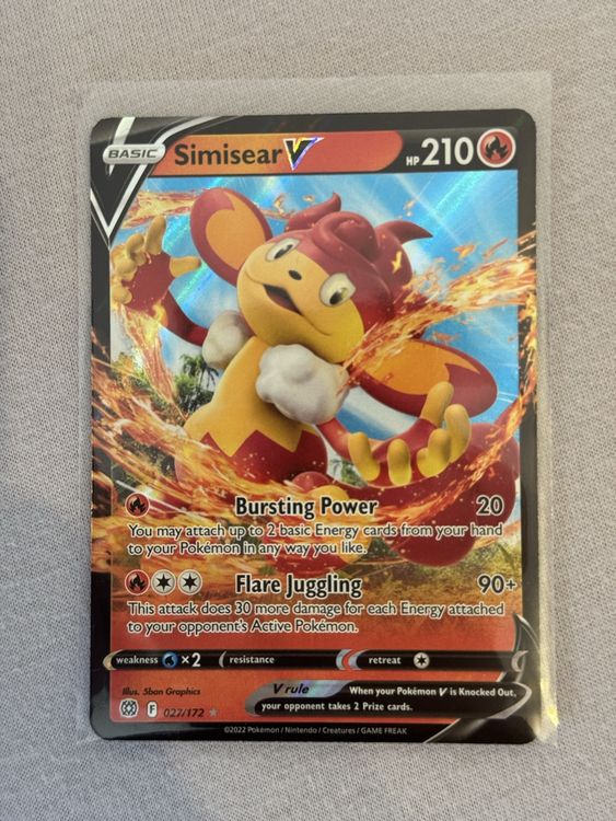Pokémon Simisear V 027/172 Brilliant Stars (Neu (gemäss Beschreibung ...