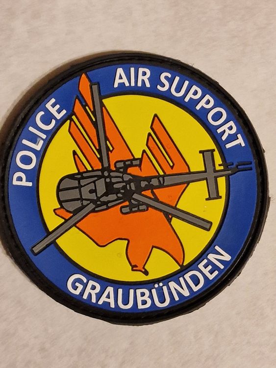 Polizei Abzeichen Badge Police air support Graubunden Pvc Kl (Gebraucht ...