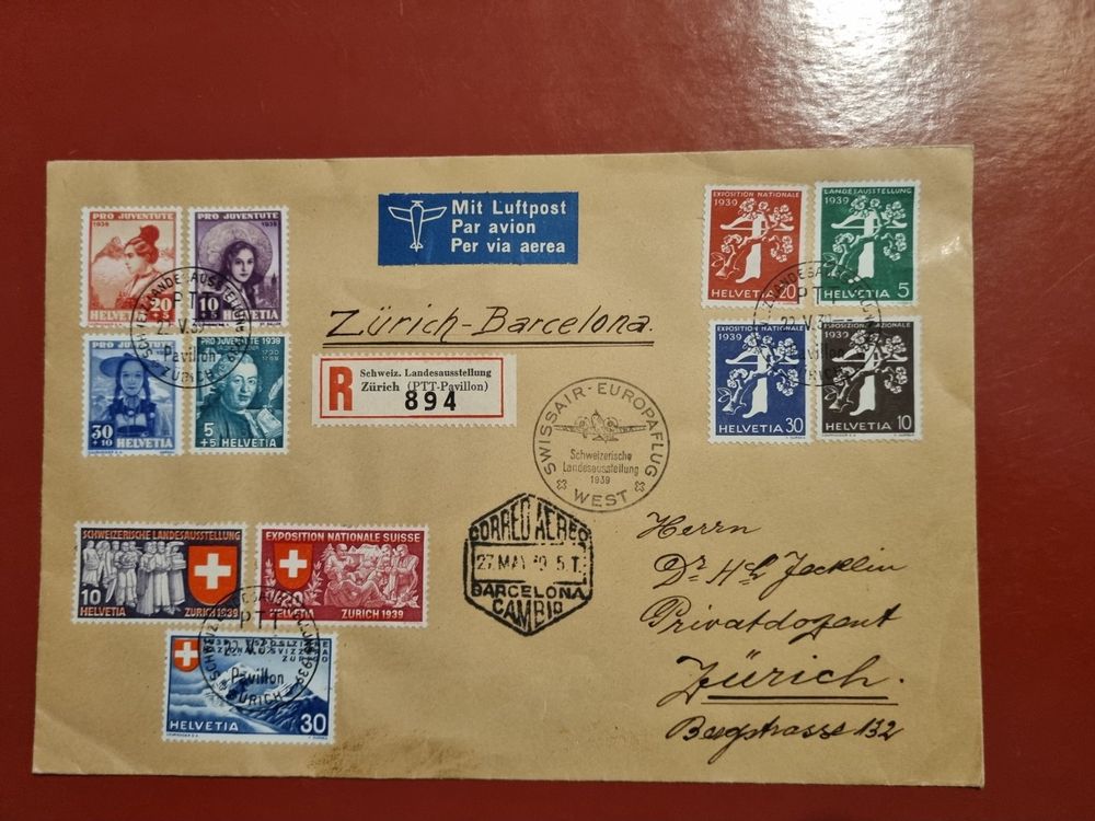 Lustiger R-Brief per Luftpost gem. Beschreibung (Gebraucht) in Zürich für CHF 35 – mit Lieferung ...