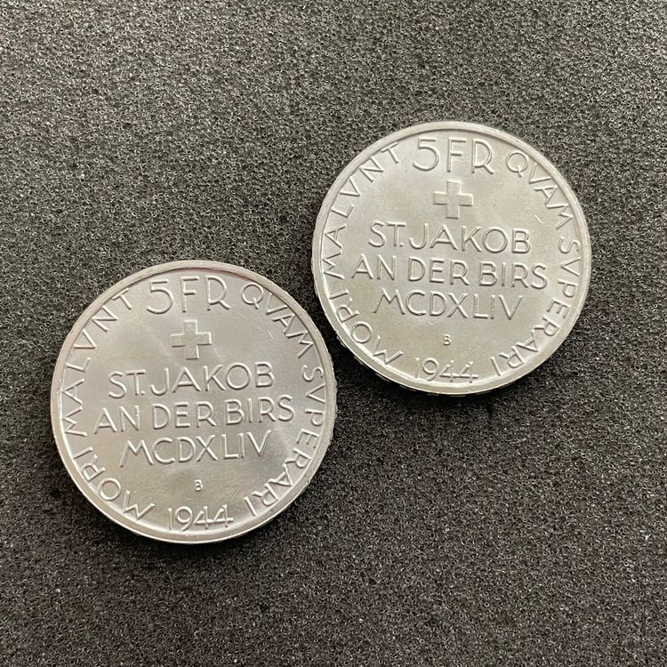 2 x 5 Franken Silber 1944 St. Jakob | Kaufen auf Ricardo