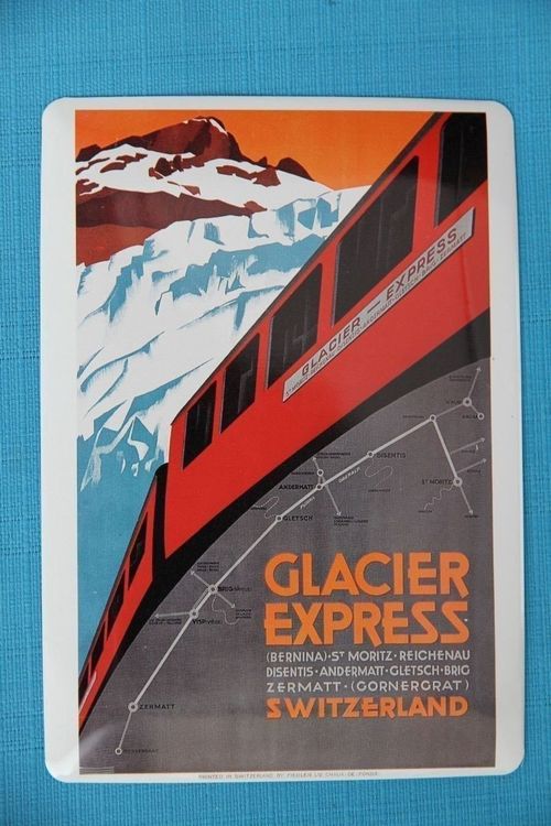 Glacier - Express, RhB, FO, MGB, Blechpostkarte, neu (Neu (gemäss Beschreibung)) in Nesselnbach ...