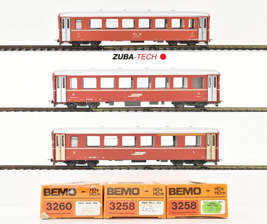 Bemo 3x EW I Personenwagen der RhB, Spur H0m mit OVP | Kaufen auf Ricardo