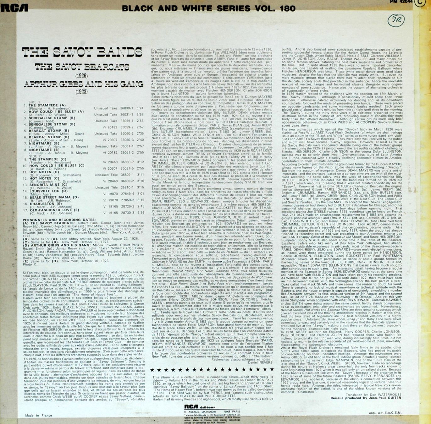 Jazz-LP: The Savoy Bands(SavoyBearcats/Arthur Gibbs (RCA) (Gebraucht ...
